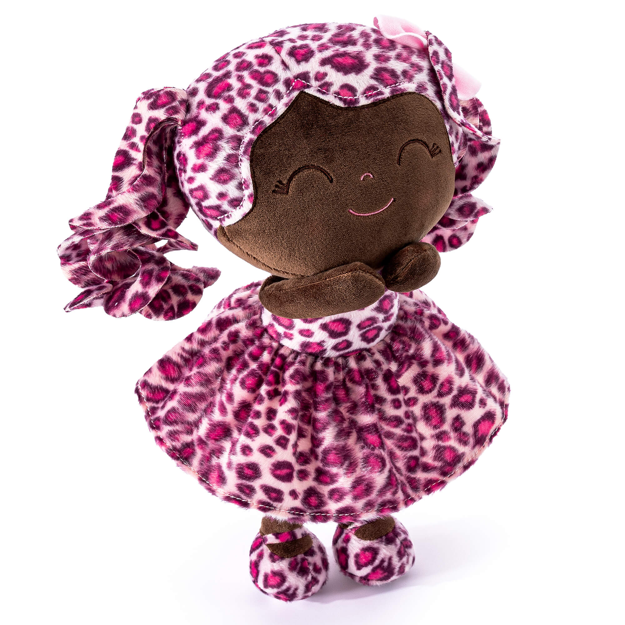 Gloveleya 12-inch Curly Hair Fashion Dolls Leopard Costume Doll Dark S ...