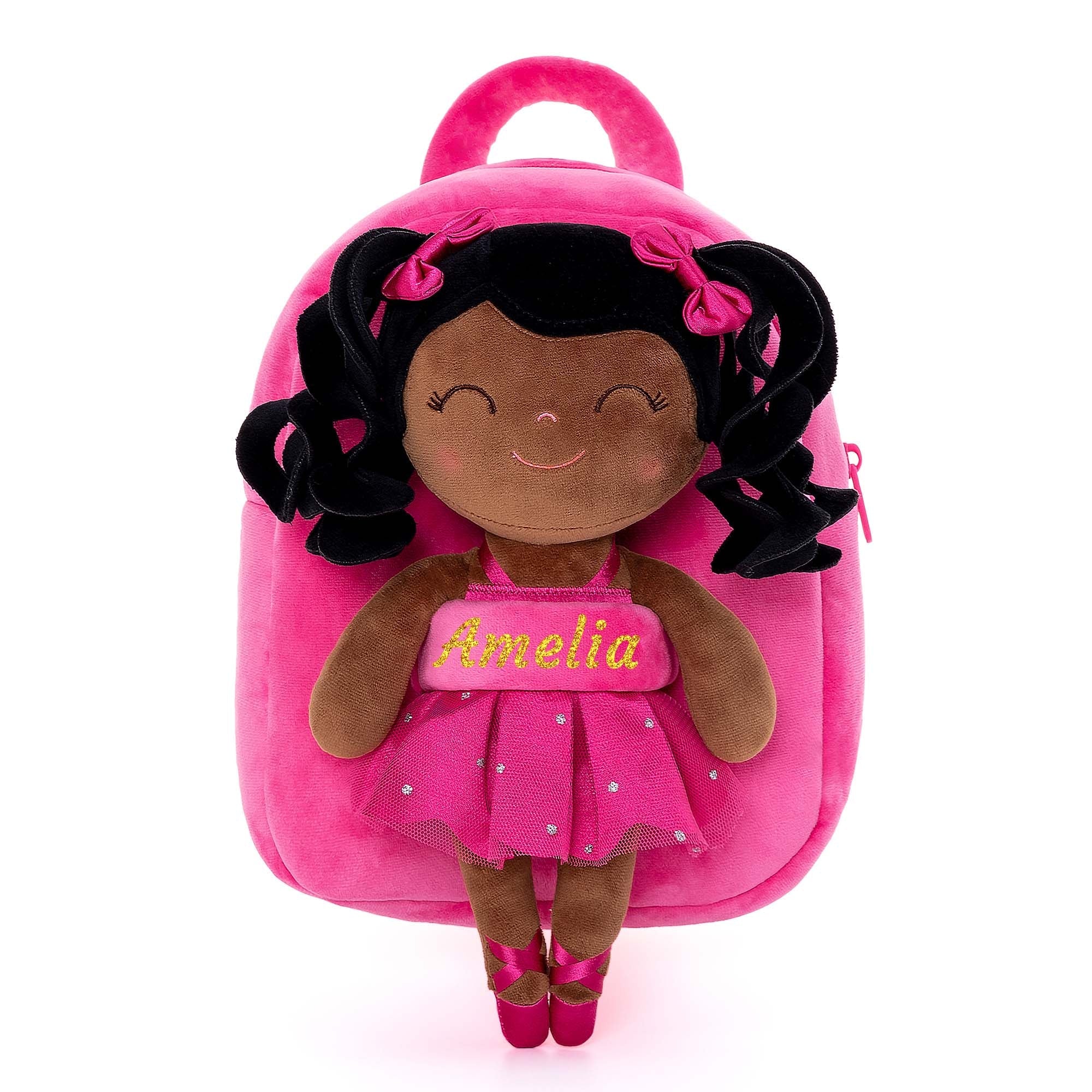 Custom 9" Curly Ballet Girl Doll & Backpack Set - Gloveleya – Gloveleya ...